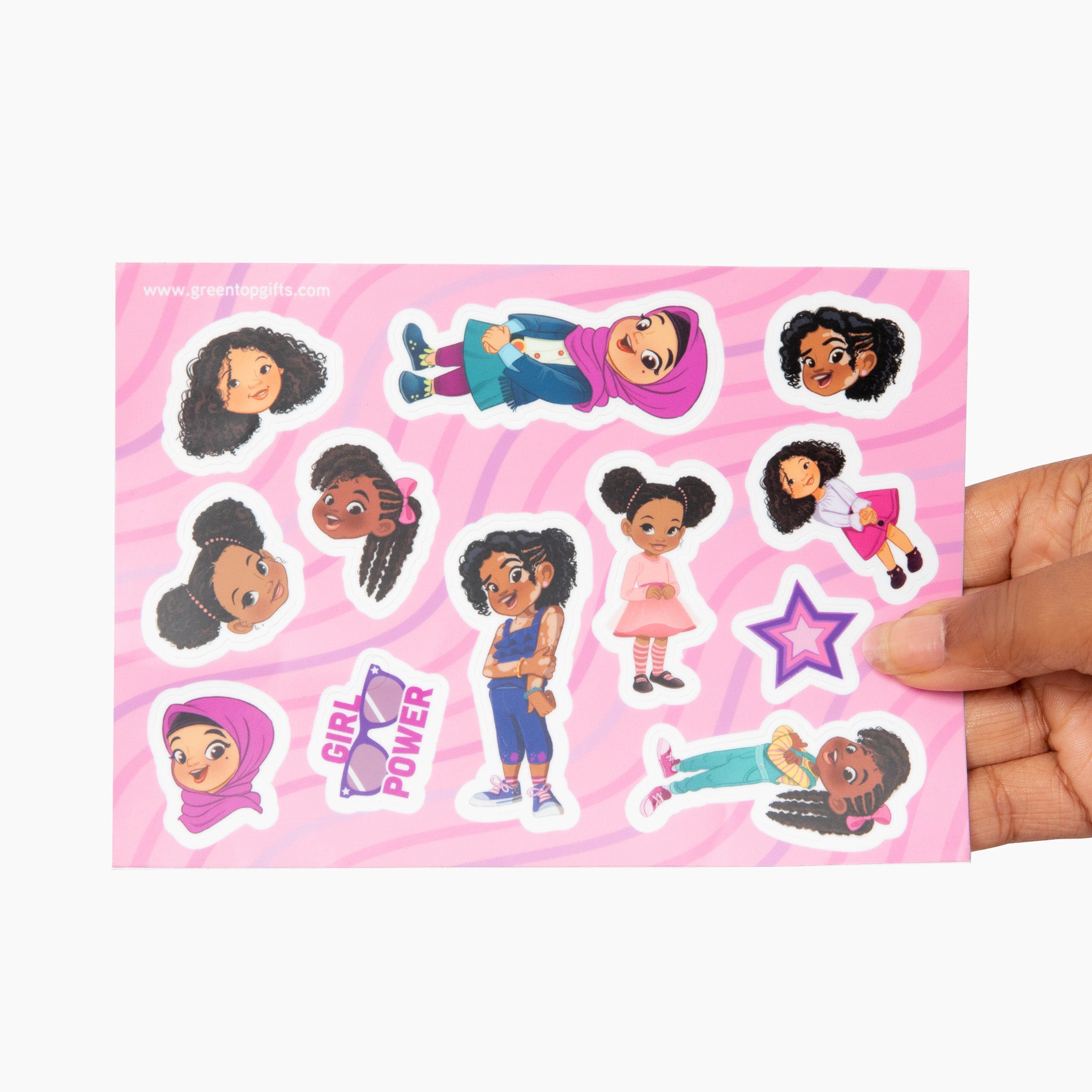 Girl Power Sticker Sheet - Multicultural Girls – Greentop Gifts